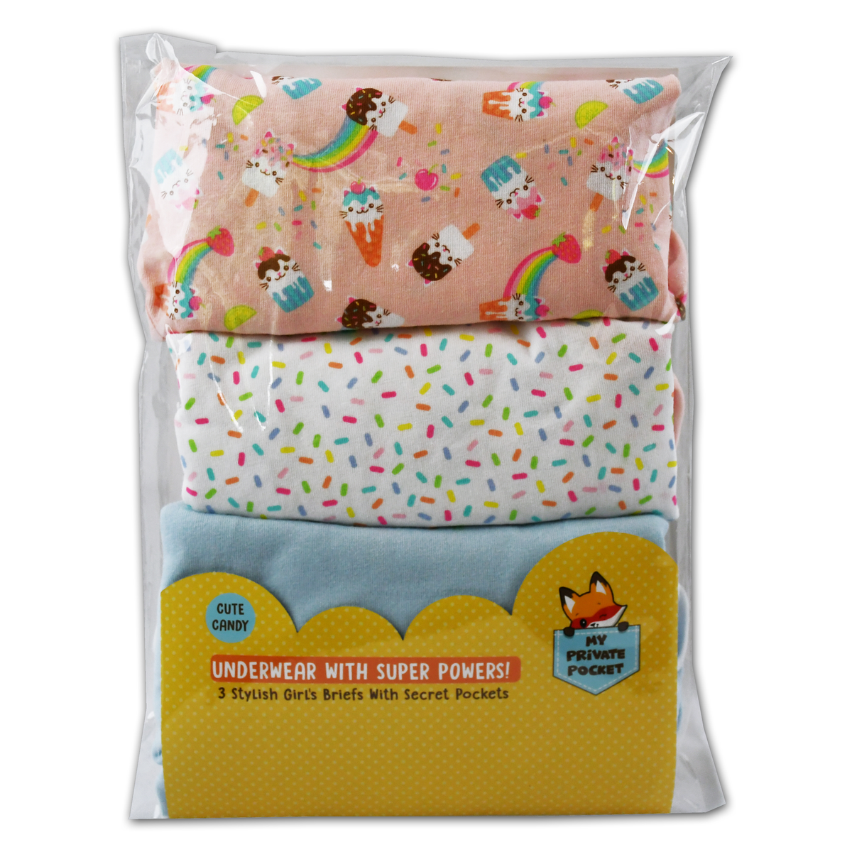 My Private Pocket Underwear for Girls - Variety 3 Pack - National ...